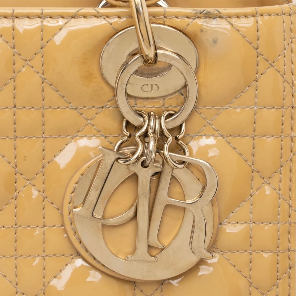 Christian Dior Dior Patent Leather Lady Dior Medium T… - Gem